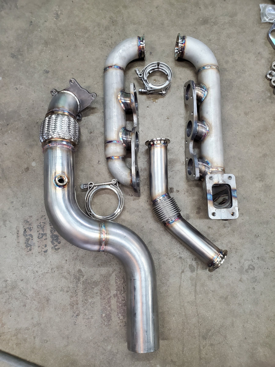 Vg30/33 log style turbo manifolds#N#– Pucker Factory Fabrication
