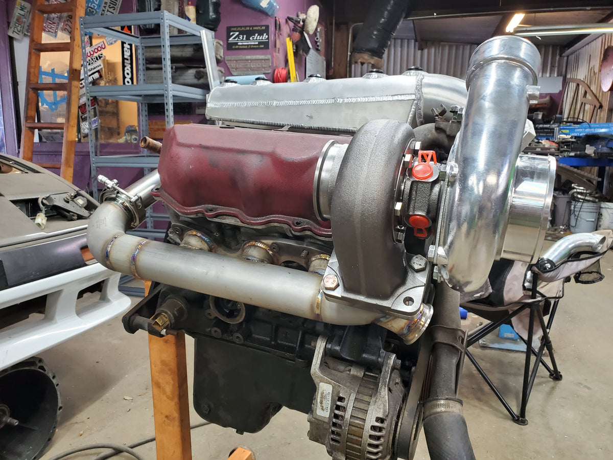 Vg30/33 Pass side log turbo manifolds – Pucker Factory Fabrication