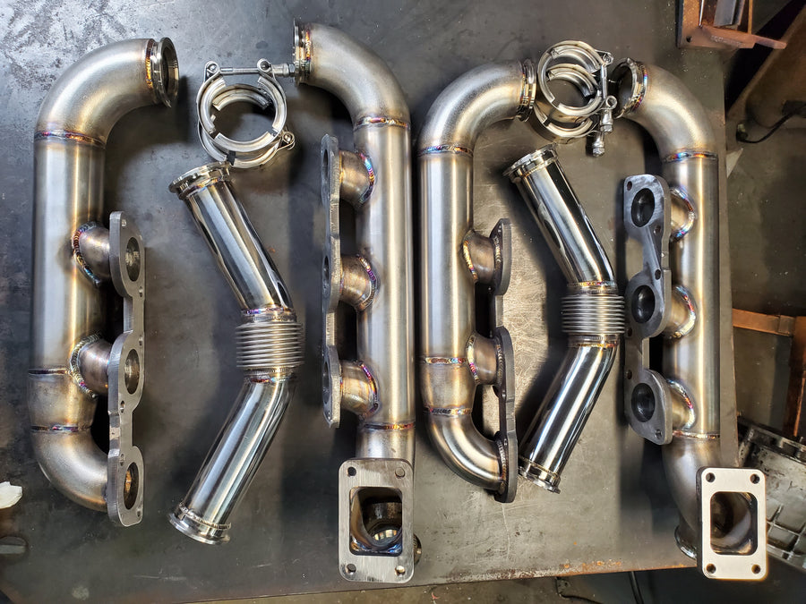 Vg30/33 log style turbo manifolds – Pucker Factory Fabrication